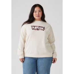LEVI'S&reg; PLUS Sweatshirt LEVI'S PLUS "PL GR EVERYDAY CREW", Damen, Gr. 4XL (58/62), rose fill, Sweatware, Obermaterial: 58% Baumwolle, 42% Polyester, bedruckt, regular fit normal, Rundhals, Rippb&uuml;ndchen, Sweatshirts Sweatshirt, mit Batwing-Logo mit Rosenprint