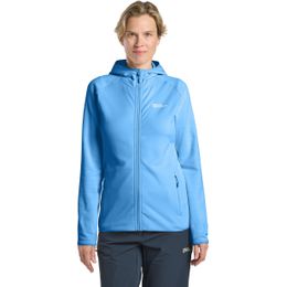 Fleecejacke Jack Wolfskin "BAISELBERG HOODED FZ W", Damen, Gr. L (42/44), blau (mid, blau), Obermaterial: 95% Polyester, 5% sonstige Fasern. Futter: 100% Polyester, Jacken Fleecejacke