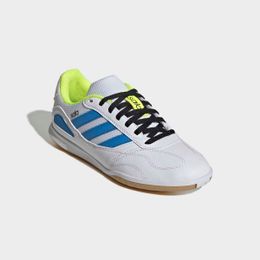 Fu&szlig;ballschuh adidas Performance "SUPER SALA COMPETITION III HALLENFUSSBALL KINDER", M&auml;dchen, Gr. 32, cloud wei&szlig;, lucid ray blau, solar gelb, Synthetik, Textil, Schuhe Fu&szlig;ballschuh, f&uuml;r Hallenboden, f&uuml;r Kinder & Jugendliche