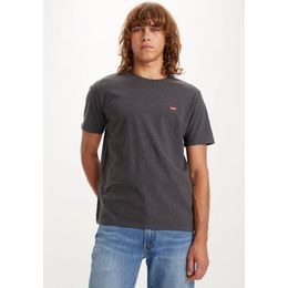 Levi's T-Shirt LEVI'S "ORIGINAL HM TEE", Herren, Gr. L, grau (anthrazit), Jersey, Obermaterial: 100% Baumwolle, unifarben, normal h&uuml;ftbedeckend, Rundhals, Rippb&uuml;ndchen, Shirts T-Shirt, mit Logo Print