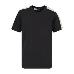 T-Shirt Urban Classics "Urban Classics Boys Tennis Core Tee", Jungen, Gr. 110/116, schwarz, 100% Baumwolle, mehrfarbig, normal, Rundhals, Shirts T-Shirt