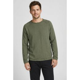 Jack & Jones Strickpullover JACK & JONES "JJBREEZE KNIT CREW NECK", Herren, Gr. L, dusty olive, Strick, Obermaterial: 100% Baumwolle, unifarben, regular fit, Rundhals, Pullover Strickpullover