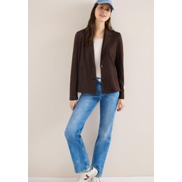 Jackenblazer Cecil, Damen, Gr. L (42), macchiato braun, Jersey, 66% Viskose, 30% Polyester, 4% Elasthan, unifarben, regular fit normal, V-Ausschnitt, B&uuml;ndchen, Blazer, im Basic-Style