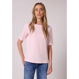 T-Shirt Street One, Damen, Gr. 38, minimal rose, schwarz clouded b., Web, 100% Baumwolle, unifarben, normal normal, U-Boot-Ausschnitt, abgesteppt, Shirts T-Shirt, mit U-Boot-Ausschnitt