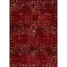 Teppich OTTO HOME "Clovis" Gr. 1, rot, B:60cm H:11mm L:90cm, Kunstfaser, Teppiche, Teppich, Teppich im Orient-Design, mit Bord&uuml;re, Vintage