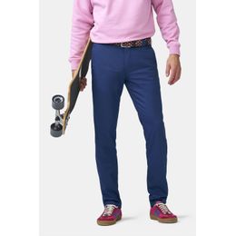 Chinos MEYER "Bonn 1-8137", Herren, Gr. 24, Normalgr&ouml;&szlig;en, mittelblau, 73% Baumwolle, 23% Polyamid, 4% Elasthan, unifarben, regular fit lang, Hosen, aus Bio-Baumwolle