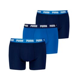 Boxershorts Puma "Puma MEN EVERYDAY BOXERS 3P", Herren, Gr. L, blau (blau combo), Obermaterial: 95% Baumwolle, 5% Elasthan, eng, Unterhosen, mit Komfortbund
