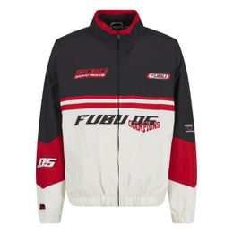 Trainingsjacke Fubu "Fubu Fubu Corporate Trackjacket", Herren, Gr. M, sanftes wei&szlig;, schwarz, rot, 100% Polyester, mehrfarbig, normal, amerikanischer Ausschnitt, Jacken Trainingsjacke