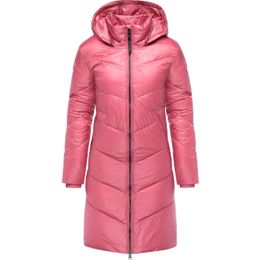 Wintermantel Ragwear "Rebelka Shiny", Damen, Gr. L (40), rosa, Obermaterial: 100% Polyester; Innenfutter: 100% Polyester; Wattierung: 100% Polyester, figurumspielend knieumspielend, hoch geschlossener Ausschnitt, &Auml;rmel ohne &Auml;rmelschlitz normaler Saum, M&auml;ntel Wintermantel, Gl&auml;nzender Winter Steppmantel mit Kapuze