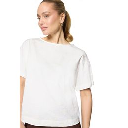 Kurzarmshirt Zero "Damen mit Stickerei", Damen, Gr. 34, cream, cream, Obermaterial: 100% Baumwolle, bedruckt, loose fit normal, U-Boot-Ausschnitt, Shirts, Stickerei