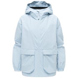 Outdoorjacke Navahoo "Donnerwetter 14", Gr. L (40), hellblau, Obermaterial: 100% Nylon; Innenfutter: 62% Polyester, 33% Viskose, 5% Elasthan; &Auml;rmelfutter: 100% Polyester, l&auml;ssig geschnitten h&uuml;ftbedeckend, hoch geschlossener Ausschnitt, Windstopperb&uuml;ndchen mit innenliegendem Gummizug, Jacken Outdoorjacke, Wasserdichte &Uuml;bergangsjacke mit Kapuze