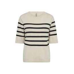 soyaconcept Damen Strickpullover "Soya Concept Sweater SC-DOLLIE STRIPE 765"91620c cream melange combi, Gr. S, Obermaterial: 75% Viskose, 25% Nylon,