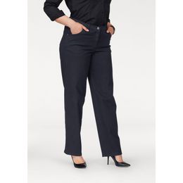 Straight-Jeans KjBRAND "Babsie", Damen, Gr. 44, N-Gr, blau (marine), Denim/Jeans, Obermaterial: 98% Baumwolle, 2% Elasthan, unifarben, straight fit, Jeans Straight-Jeans, mit weitem Oberschenkel