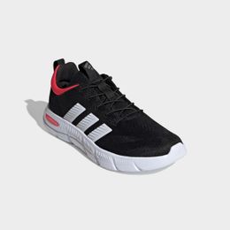 Walkingschuh adidas Sportswear "CLOUDFOAM FLEX ELASTIC LACE", Herren, Gr. 48, core schwarz, ftwr wei&szlig;, lucid rot, Textil, Schuhe Walkingschuh