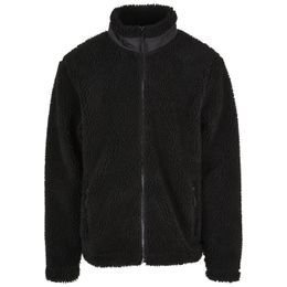 Winterjacke Urban Classics "Urban Classics Herren Basic Sherpa Jacket", Herren, Gr. M, schwarz, 100% Polyester, unifarben, oversize, Rundhals, Jacken Winterjacke