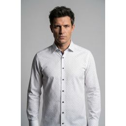 Langarmhemd OLYMP "Luxor", Herren, Gr. 42, N-Gr, wei&szlig;, Web, Obermaterial: 100% Baumwolle, 2-Knopf-Manschette, Hemden, b&uuml;gelfrei, formbest&auml;ndig