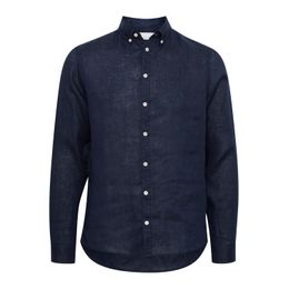 Langarmhemd Casual Friday "Langarmhemd CFAnton", Herren, Gr. 3XL, N-Gr, blau (navy blazer), Obermaterial: 100% Leinen LI., Hemden