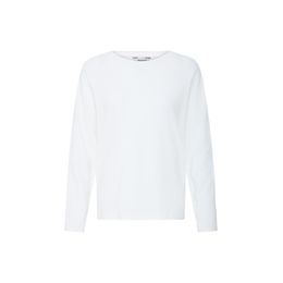 Sweatshirt oxmo "Langarmshirt OXNPubby", Damen, Gr. S, wei&szlig; (cloud dancer), Obermaterial: 47% Baumwolle CO. 47% Modal CMD. 6% Elasthan EL., Sweatshirts Sweatshirt