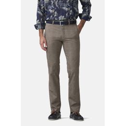 MEYER Herren Chinos "Bonn 1-5078", braun, Gr. 24, unifarben, 96% Baumwolle, 4% Elasthan, Hosen, Karo-Print