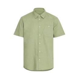 Leinenhemd Blend "Leinenhemd BHBay Linen", Herren, Gr. S, N-Gr, gr&uuml;n (oil gr&uuml;n), Obermaterial: 55% Leinen LI. 45% Baumwolle CO., Hemden
