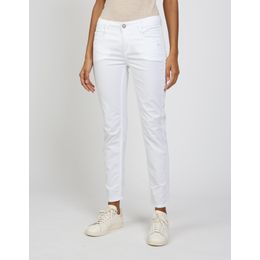 5-Pocket-Hose Gang "94AMELIE CROPPED", Damen, Gr. 33, N-Gr, wei&szlig;, Web, Obermaterial: 97% Baumwolle, 3% Elasthan, unifarben, kn&ouml;chelfrei, Hosen 5-Pocket-Hose, im Relaxed Fit