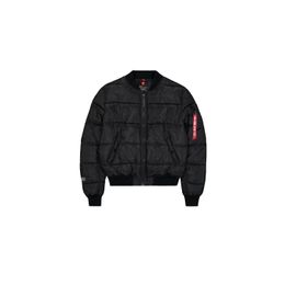 Bomberjacke Alpha Industries "MA-1 Logo Puffer", Herren, Gr. L, schwarz, Obermaterial: 100% Polyester; Futter: 100% Polyester; F&uuml;llung: 100% Polyester, Jacken Bomberjacke