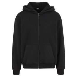 Sweatjacke Urban Classics "Urban Classics Vintage Heavy Zip Hoodie", Herren, Gr. 4XL, schwarz, 70% Baumwolle, 30% Polyester, unifarben, Sweatjacken Sweatjacke