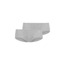 Panty LSCN BY LASCANA, Damen, Gr. 32/34, grau, Obermaterial: 100% Baumwolle, meliert, Unterhosen Panty, in knapper Pasform