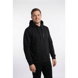 Jack & Jones Kapuzensweatshirt JACK & JONES "JCOFUSION SWEAT BADGE HOOD", Herren, Gr. L, schwarz, angeraute Sweatware, Obermaterial: 52% Polyester, 48% Baumwolle, unifarben, relaxed fit normal, ohne Ausschnitt, Sweatshirts