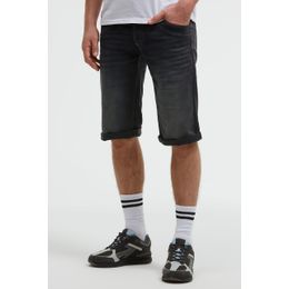 Jeansshorts CAMP DAVID, Herren, Gr. 29, Kurz, schwarz, Sweatware, Material: 68% Baumwolle, 16% Polyester, 14% Lyocell, 2% Elasthan, Zusatz: Enth&auml;lt nichttextile Teile tierischen Ursprungs (Badge), unifarben, regular fit, Jeans Jeansshorts, mit normaler Leibh&ouml;he