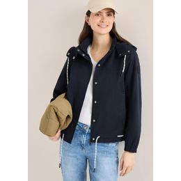 Cecil Damen Outdoorjackeblau navy, Gr. L, unifarben, Web, Obermaterial: 59% Baumwolle, 30% Polyester, 11% Polyamid; Futter: 100% Baumwolle, Jacken,