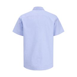 Jack & Jones Kurzarmhemd JACK & JONES "JJCHAD OXFORD STRIPE SHIRT SS", Herren, Gr. M, N-Gr, cashmere blau, Web, Obermaterial: 100% Baumwolle, gestreift, regular fit, Hemden