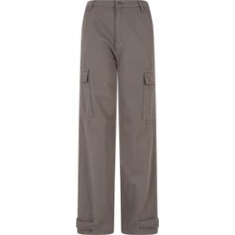 Stoffhose DEF "DEF Damen DEF Cargo Pants", Damen, Gr. L, US-Gr&ouml;&szlig;en, grau, 100% Baumwolle, unifarben, loose fit, Hosen Stoffhose