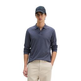 Marc O'Polo Langarm-Poloshirt MARC O'POLO "aus Baumwoll-Leinen-Mix", Herren, Gr. XL, faded blau, Obermaterial: 80% Baumwolle, 20% Leinen, unifarben, regular fit, Shirts