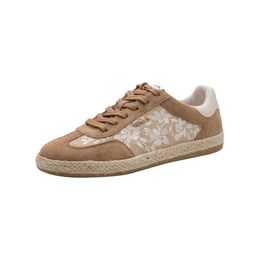 Sneaker Tamaris "Tamaris Sneaker Lederimitat/Textil", Damen, Gr. 37, camel, Lederimitat, Textil, Schuhe Sneaker