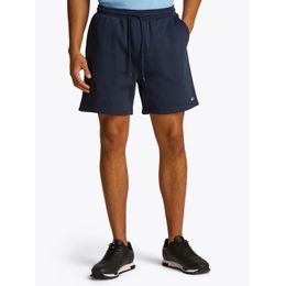 Sweatshorts Tommy Jeans "TJM FLAG BEACH", Herren, Gr. S, N-Gr, blau (schwarz night navy), Sweatware, Obermaterial: 80% Baumwolle, 20% Polyester, Hosen Sweatshorts