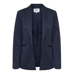 Longblazer Only "ONLESKA-ADDY LIFE L/S HB BLAZER CC TLR", Damen, Gr. 36, night sky detail:herringbone, Web, Obermaterial: 45% Polyamid, 36% Polyester, 15% Viskose, 4% Elasthan, Fischgratmuster, unifarben, regular fit Po-bedeckend, V-Ausschnitt, Blazer Longblazer, mit Reverskragen, verschlusslose Form, Fischgratmuster