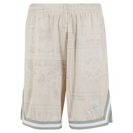Shorts Karl Kani "Karl Kani Varsity Paisley Mesh Shorts", Herren, Gr. L, US-Gr&ouml;&szlig;en, sand, schwarzsand, 100% Polyester, loose fit, Hosen Shorts