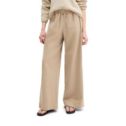 Marc O'Polo Chinohose MARC O'POLO "aus Bio-Baumwolle-TENCEL&trade; Lyocell-Leinen-Mix", Damen, Gr. 42, Normalgr&ouml;&szlig;en, earthy taupe, Twill, Obermaterial: 54% Baumwolle, 23% Lyocell, 23% Leinen, unifarben, loose fit kurz, Hosen Chinohose