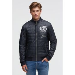 Wendejacke CAMP DAVID, Herren, Gr. 4XL, light sand, blau navy, Web, Material Au&szlig;enseite: 100% Polyester, Material Innenseite: 100% Polyamid, Wattierung: 100% Polyester, bedruckt, bestickt, regular fit normal, eingesetzt Rippb&uuml;ndchen, Jacken, mit Rippb&uuml;ndchen im &Auml;rmel