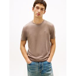 T-Shirt Tommy Jeans "TJM XSLIM JASPE HTR TEE EXT", Herren, Gr. 3XL, ivy mink htr, Single Jersey, Obermaterial: 60% Baumwolle, 40% Polyester, slim fit normal, Rundhals, eingesetzt abgesteppte Kante, Shirts T-Shirt, Mit Rundhalsausschnitt