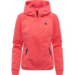 Outdoorjacke Ragwear "Dizzie Tech", Damen, Gr. L (40), coral, Obermaterial: 100% Polyester. Innenfutter: 100% Polyester, gerade h&uuml;ftbedeckend, hoch geschlossener Ausschnitt, &Auml;rmel ohne &Auml;rmelschlitz Rippstrickb&uuml;ndchen mit Gummizug, Jacken Outdoorjacke, Wasserdichte Damen &Uuml;bergangsjacke mit gro&szlig;er Kapuze