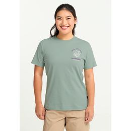 T-Shirt Jack Wolfskin "CAREFREE T W", Damen, Gr. L (42/44), plant gr&uuml;n, Obermaterial: 100% Baumwolle, normal, Rundhals, Shirts T-Shirt