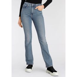 Levi's Bootcut-Jeans LEVI'S "725 HIGH RISE BOOTCUT", Damen, Gr. 25, L&auml;nge 30, blau (light indigo worn in), Denim/Jeans, Obermaterial: 85% Baumwolle, 7% Lyocell, 6% Elastomultiester, 2% Elasthan, bootcut fit lang, Jeans