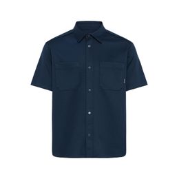 Kurzarmhemd Blend "Kurzarmhemd BHAdrian", Herren, Gr. S, N-Gr, blau (salute), Obermaterial: 83% Polyester PES. 13% Viskose CV. 4% Elasthan EL., Hemden