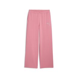 Sporthose Puma "Essentials Graphics Bedazzled Slouchy Hose Damen", Damen, Gr. L, Normalgr&ouml;&szlig;en, wild pink, Obermaterial: 32% Polyester, 68% Baumwolle. Taschenfutter: 100% Baumwolle, oversize, Hosen Sporthose