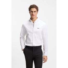 Langarmhemd BOSS Green "B MOTION L", Herren, Gr. 4XL, N-Gr, wei&szlig;100, Web, Obermaterial: 100% Baumwolle, regular fit, 2-Knopf-Manschette mit Schlitz, Hemden, mit Logo-Druck
