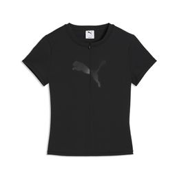 Puma Damen T-Shirt "Dare To Half Zip Graphic T-Shirt Damen"schwarz, Gr. M, Obermaterial: 77% Nylon, 23% Elasthan, Shirts