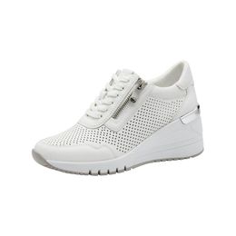 Marco Tozzi Damen Sneaker "Marco Tozzi Sneaker Leder/Synthetik", Gr. 39wei&szlig;, silber, Leder, Synthetik, Schuhe