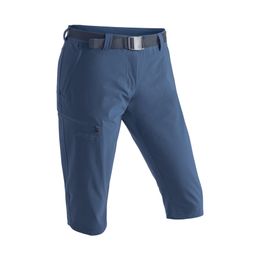 Caprihose Maier Sports "Inara slim 3/4", Damen, Gr. 40, Normalgr&ouml;&szlig;en, blau (jeansblau), 90% Polyamid, 10% Elasthan, Hosen Caprihose, Damen Wanderhose, atmungsaktive Outdoorhose, 3/4 Hose mit 3 Taschen